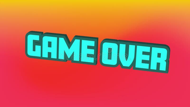 Digital Animation of Game Over Text Moving Against Yellow and Orange ...
