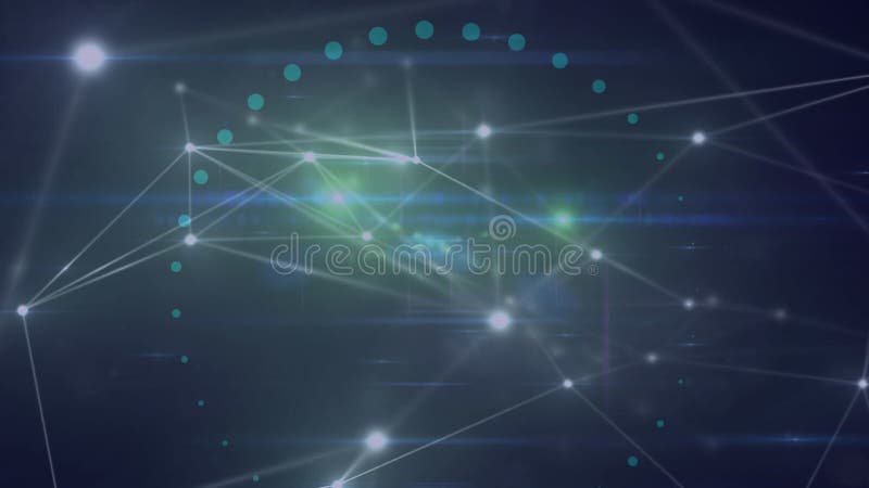 Digital Animation of Glowing Network of Connections Against Light ...