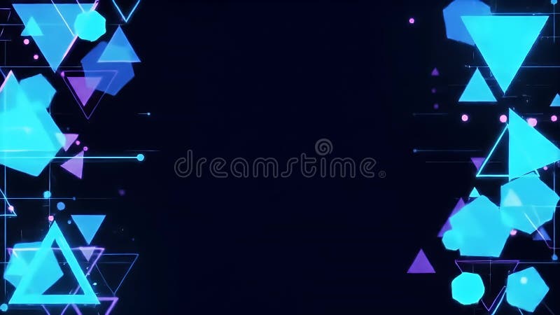 Neon Triangle Animation with Blue Glow Stock Video - Video of triangle ...