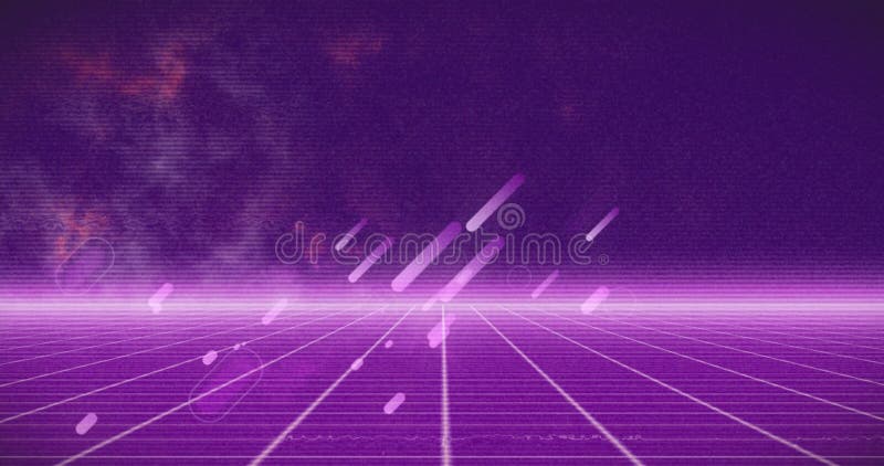 Digital Animation of Graphical Displays Falling Over Grid Pattern ...