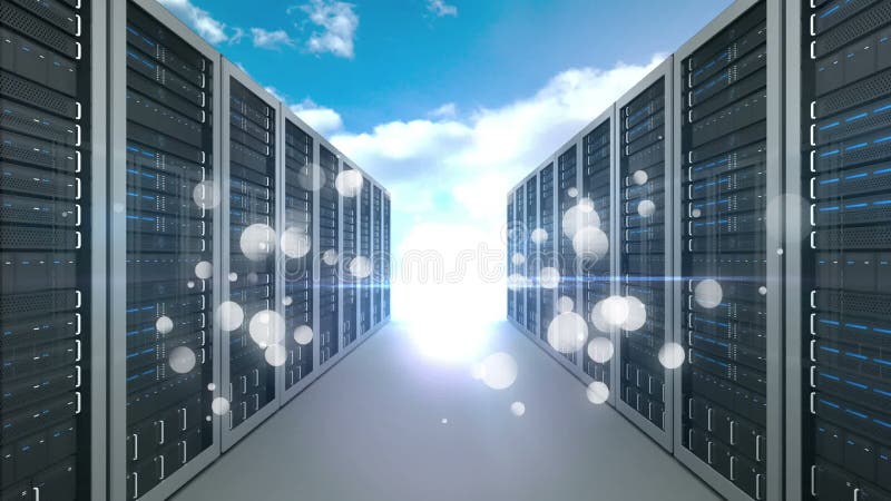 Server towers in the sky stock footage. Video of system - 144926246