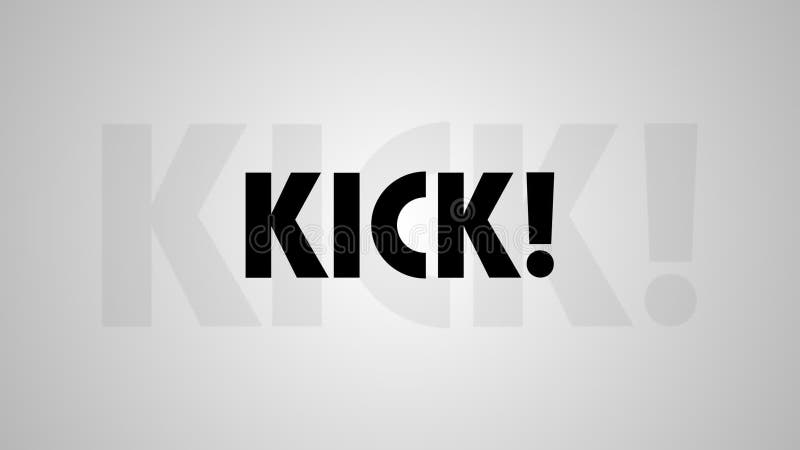 Digital Animation of Kick Text with Shadow Effect Against Grey ...
