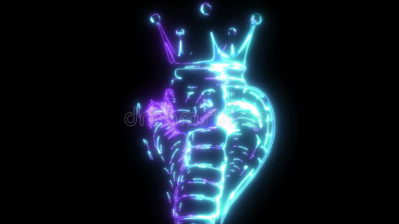 Neon Animation of Animal Cobra Head Stock Video - Video of king, viper ...