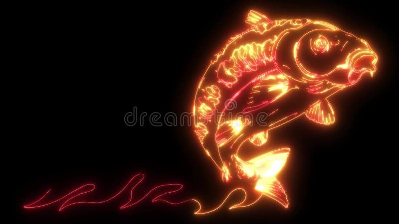 Neon Animation of Carp Fish Stock Footage - Video of carpio, natural ...