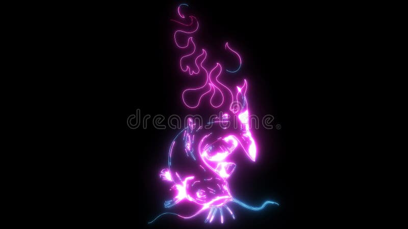 Neon Animation of Colored Catfish Stock Footage - Video of cartoon ...