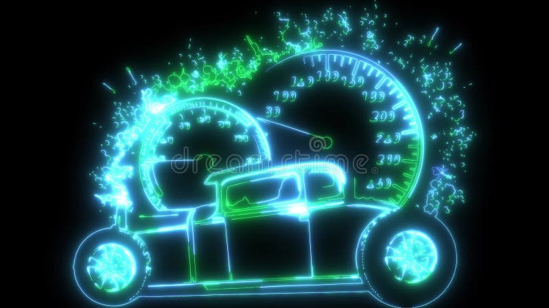 Neon Animation of Hot Rod Car Stock Video - Video of grille, silhouette ...