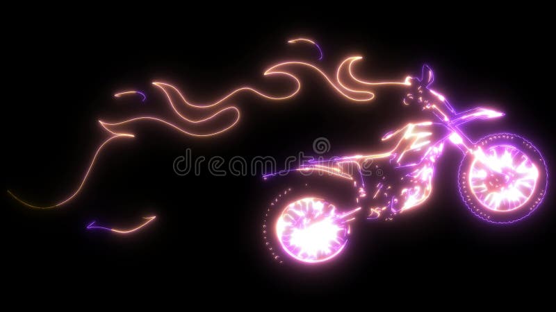 Silhouette of Motocross with Flames Stock Footage - Video of burning ...