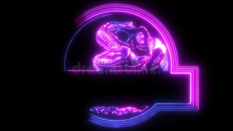 Neon animation of rex logo stock footage. Video of aggressive - 318197998