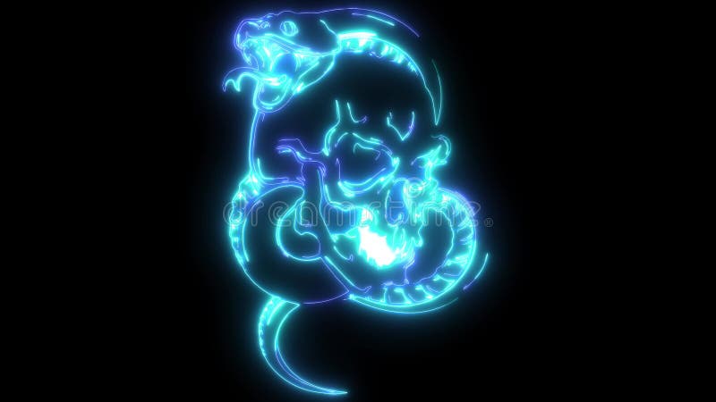 Neon Animation of Colorful Snake Stock Video - Video of animal, viper ...