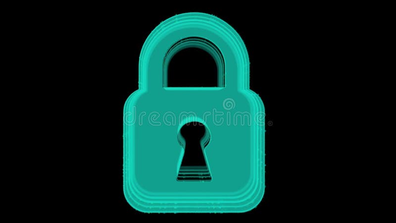Digital Animation of Lock Icon. Stock Footage - Video of firewall ...