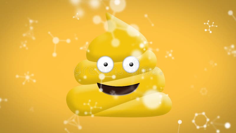 Digital Animation of Molecular Structures Floating Over Yellow Poop ...