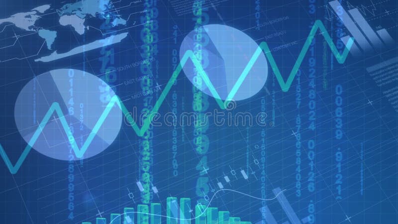 Graphs, Statistics and Binary Codes Stock Video - Video of graphic ...