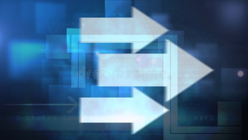 Digital Animation of Multiple Arrows Moving Against Square Shapes ...