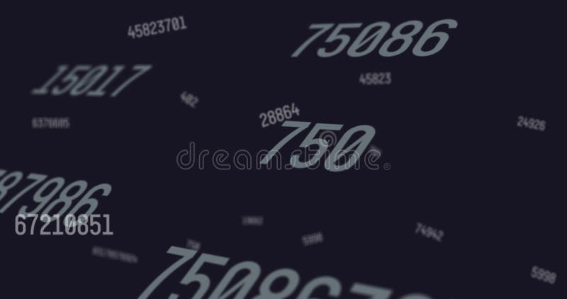 Digital Animation of Multiple Changing Numbers Moving and Floating ...