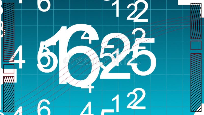 Multiple Increasing Numbers Against Digital Screen with Mathematical ...