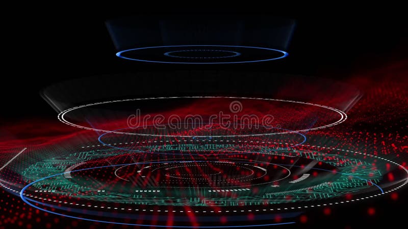 Digital Animation of Multiple Round Scanners Over Red Digital Wave ... Digital Animation of Multiple Round Scanners Over Red Digital Wave ...