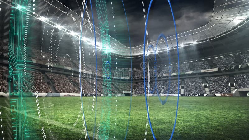 Digital Animation of Multiple Round Scanners Spinning Against Sports ... Digital Animation of Multiple Round Scanners Spinning Against Sports ...