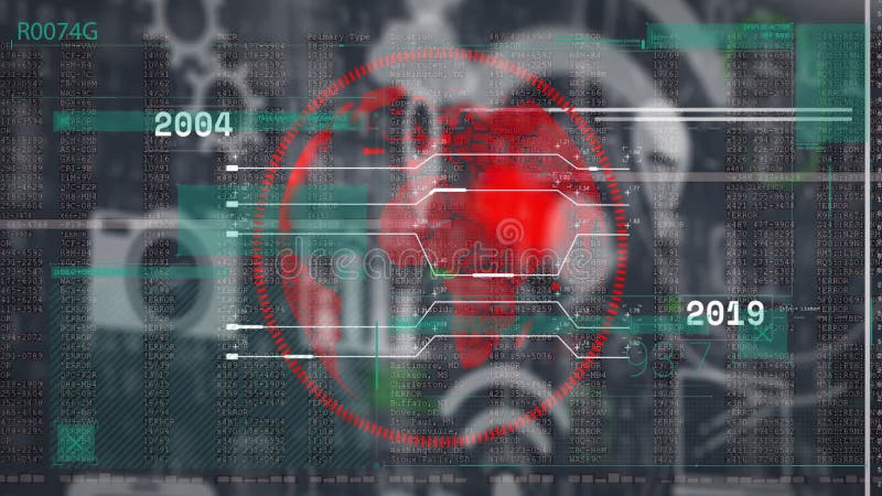 Digital Animation Overlaying Binary Code with Red Target and Numbers 2004, 2019 Stock Video ...