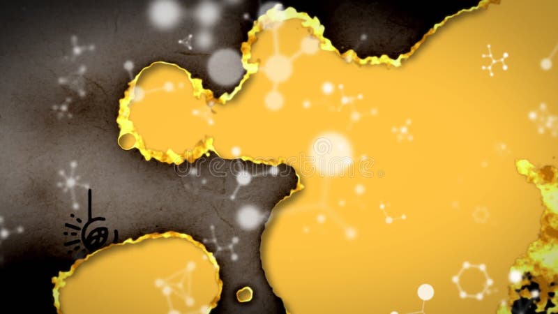 Digital Animation of Paper Burning Over Molecular Structures Floating ...