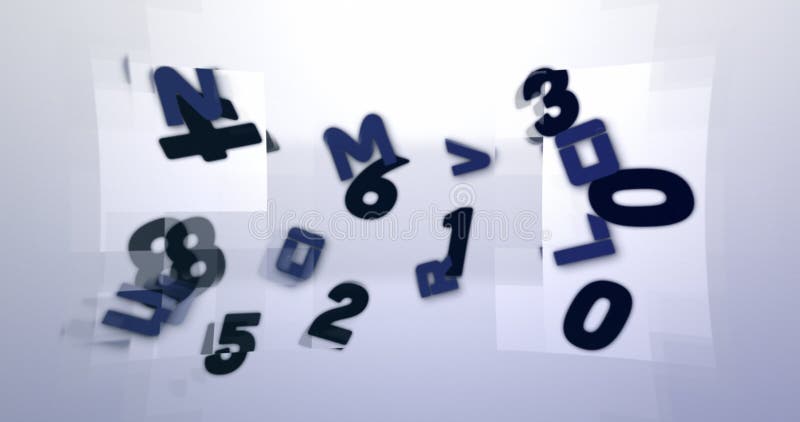 Digital Animation of Random Letters in the Alphabet and Numbers Moving ...