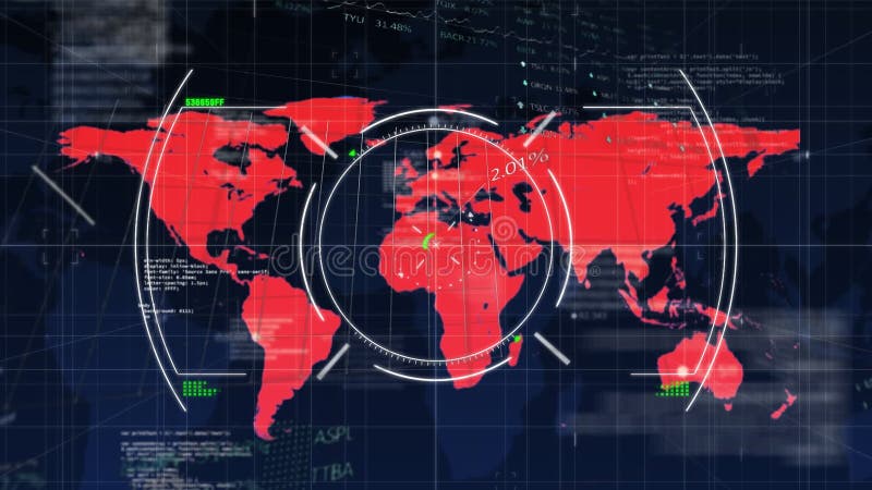 Scope Scanning Against World Map Stock Video - Video of futuristic ...