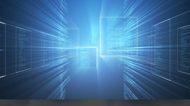 Digital Animation of Screens with Data Processing Against Blue ...