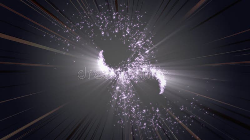 Animation of Shooting Star and Glowing Spots of Green Light on Black ...