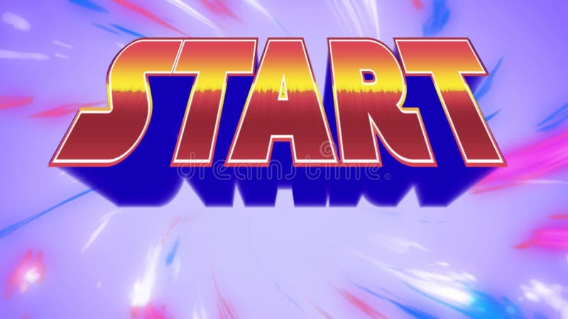 Digital Animation of Start Text Against Colorful Digital Waves on ...