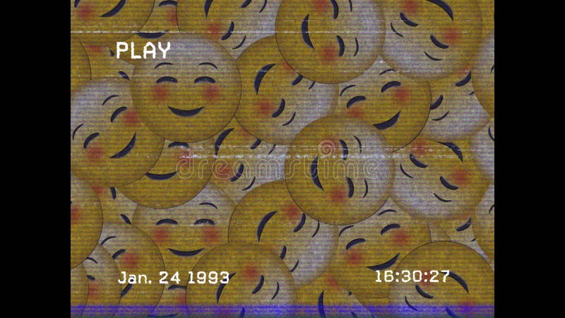 Digital Animation of Vhs Glitch Effect Over Multiple Blushing Face ...