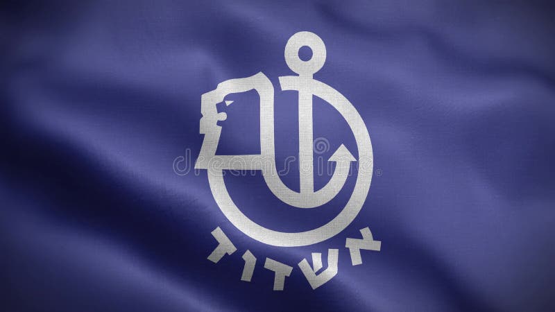 Digital Animation of the Waving Flag of Ashdod. Stock Video - Video of ...