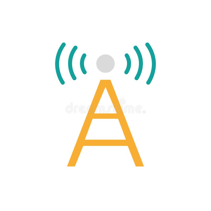 Digital Antenna Icon Flat Vector Design Stock Vector - Illustration of ...
