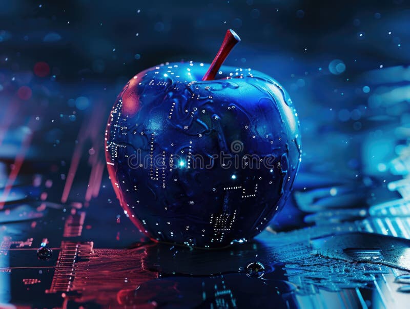 Digital Apple Concept stock image. Image of science - 363003427