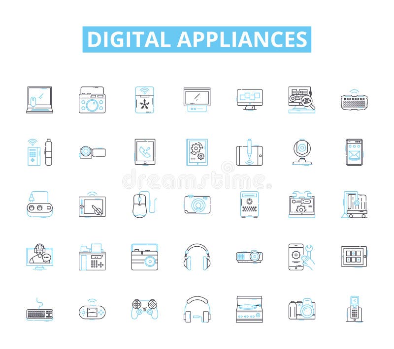 Digital Appliances Linear Icons Set. Smart, Reliable, Efficient ...