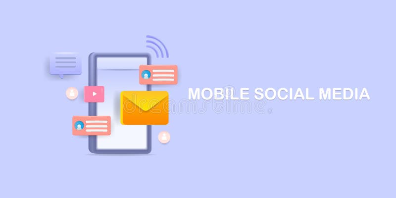 Social Media Application, Instant Messaging, Email Communication 3d ...