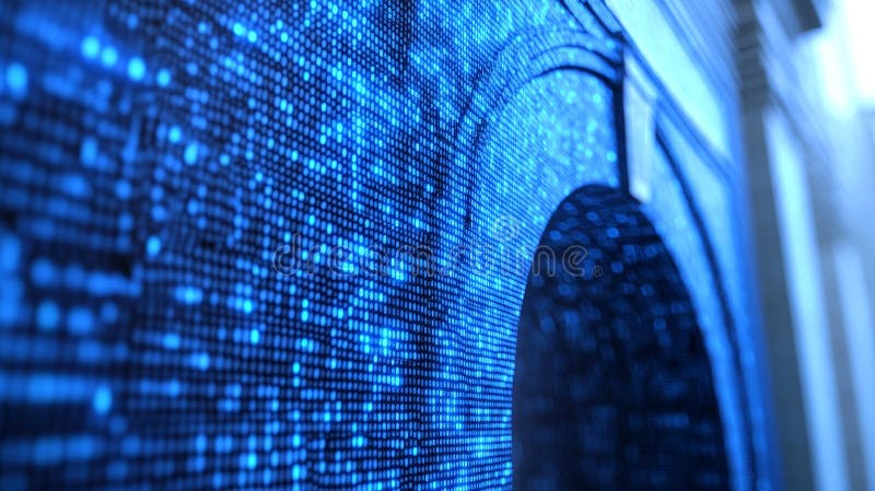 Digital Arc De Triomphe, Paris Futuristic Architecture Design with Blue ...