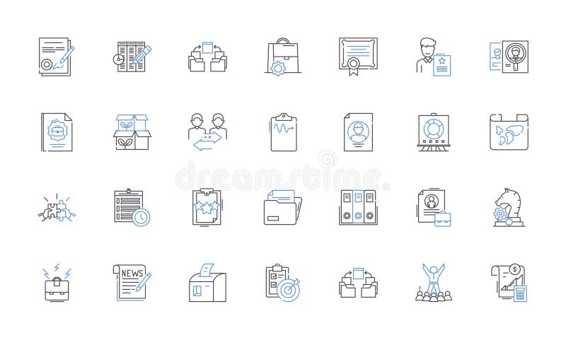 Digital Archiving Line Icons Collection Preservation Storage Backup Retrieval Conversion