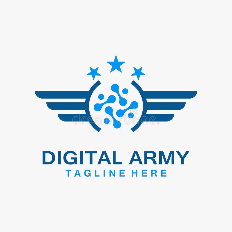 Digital army logo design stock vector. Illustration of logo - 324857561