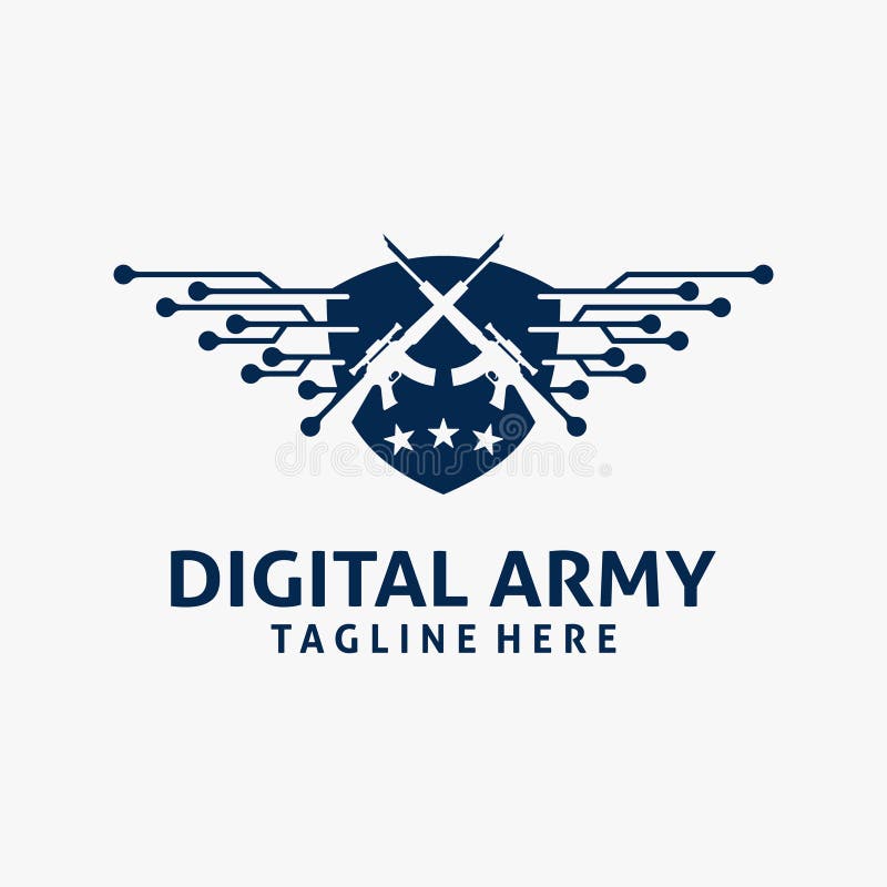 Digital army logo design stock vector. Illustration of technology ...