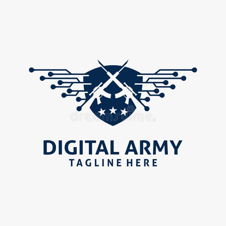 Digital army logo design stock vector. Illustration of technology ...