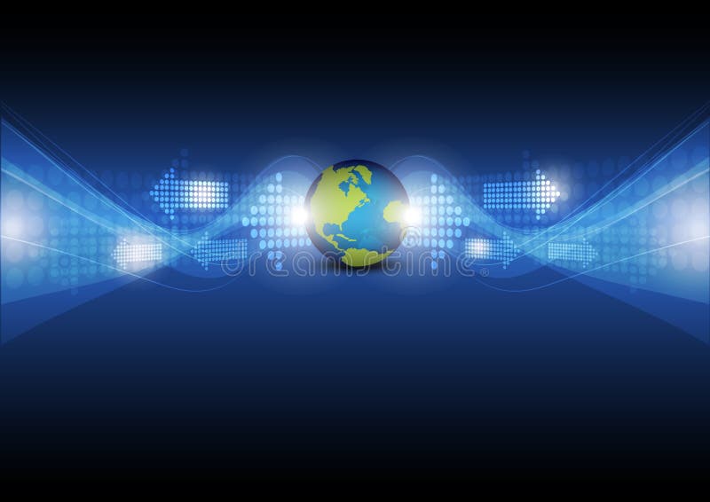 Digital arrow with global stock vector. Illustration of synchronize ...