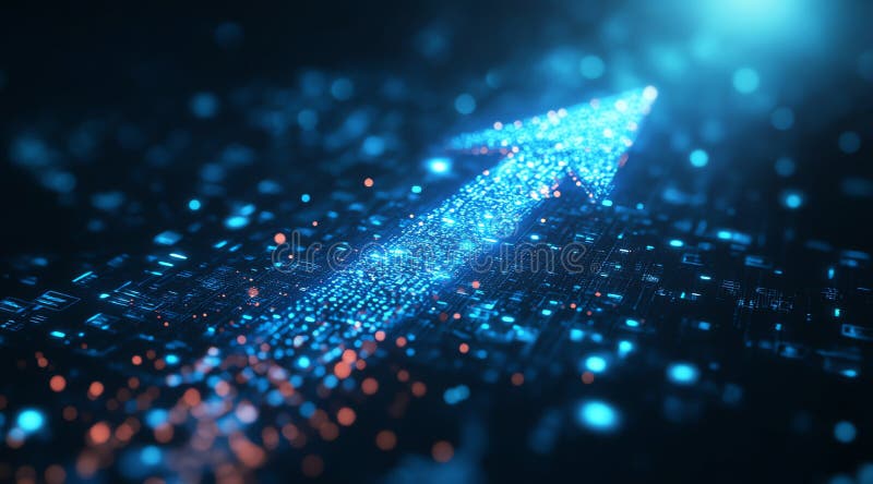 Digital Arrow Pointing Up Representing Growth and Advancement in ...