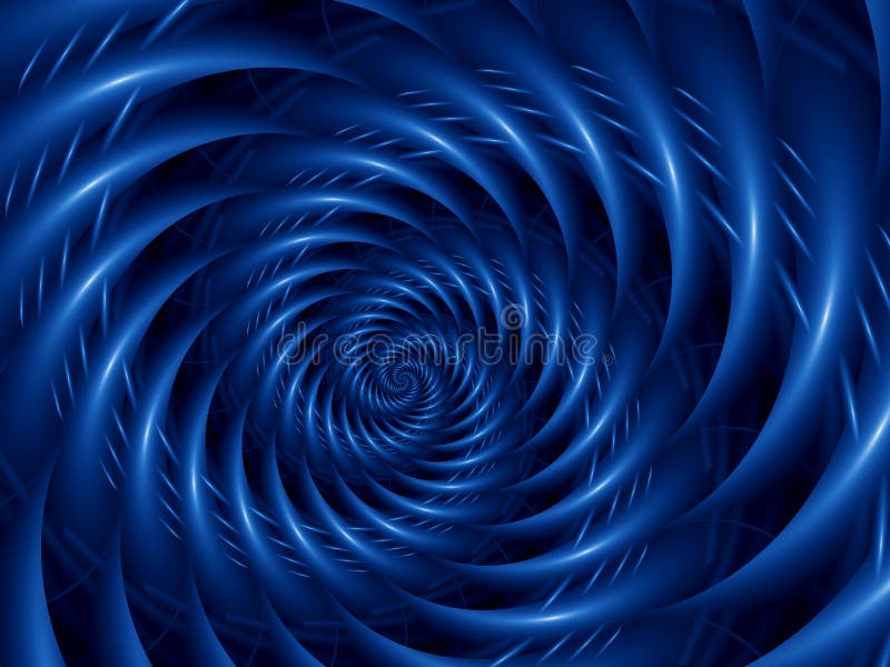 Digital Art Abstract Blue Glossy Spiral Background Stock Illustration ...