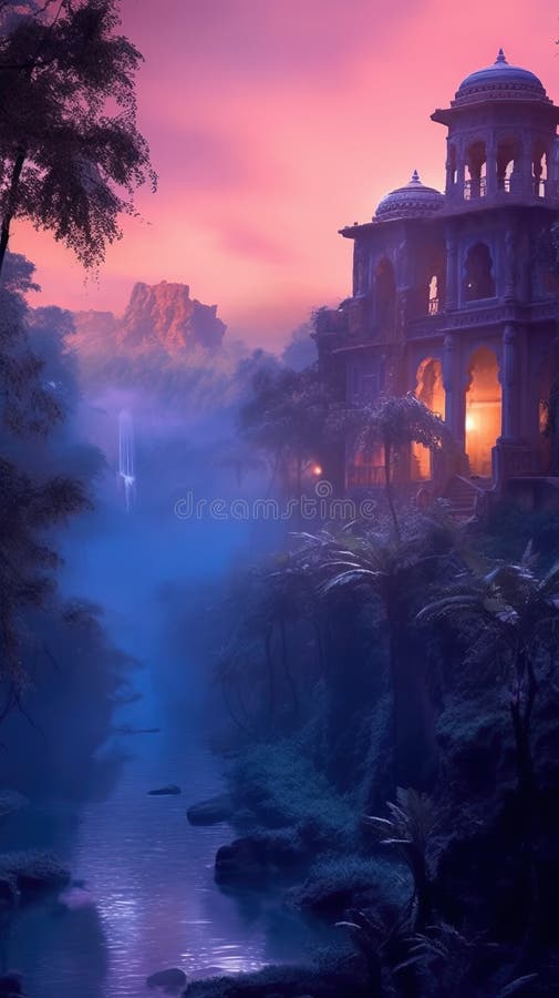 Digital Art of a Beautiful Environment Stock Illustration ...