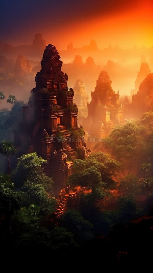 Digital Art of a Beautiful Environment Stock Illustration ...