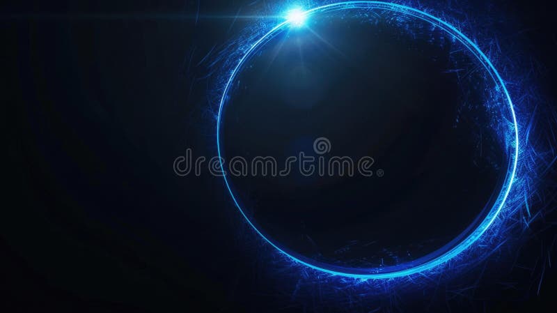 Digital Art with Blue Ring and Light Effects Stock Photo - Image of ...
