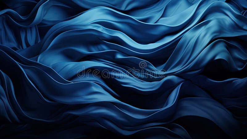 Digital Art of Blue Textile Transparent Silky Wavy Fabric Background ...