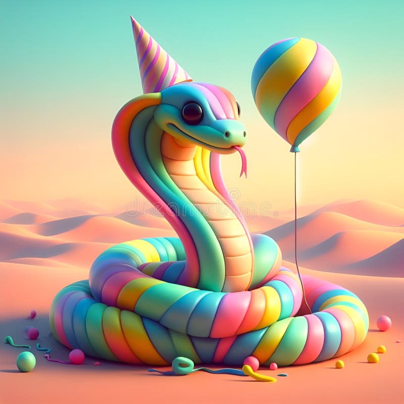 Digital Art Bright Rainbow Pastels Melt into the Shape of a Cobra ...