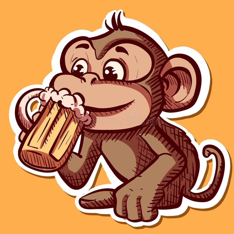 Monkey Holding Beer Stock Illustrations – 36 Monkey Holding Beer Stock ...