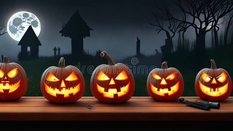 Carved Pumpkins Basking Stock Illustrations – 9 Carved Pumpkins Basking ...