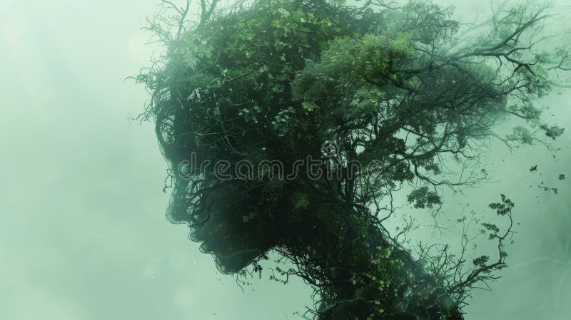 Digital Art, a Digital Composite Blending Human Form with Natural ...